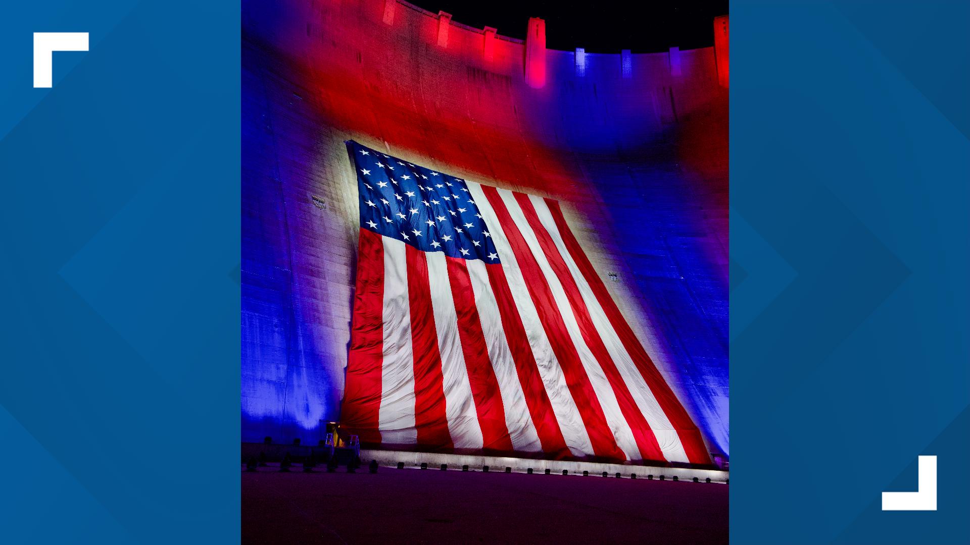 Massive 300-foot U.S. flag draped over Hoover Dam for America's 250th ...
