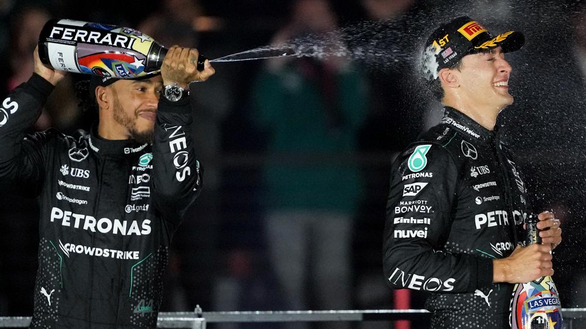 Mercedes drivers take 1st and 2nd in Las Vegas Grand Prix | wkyc.com
