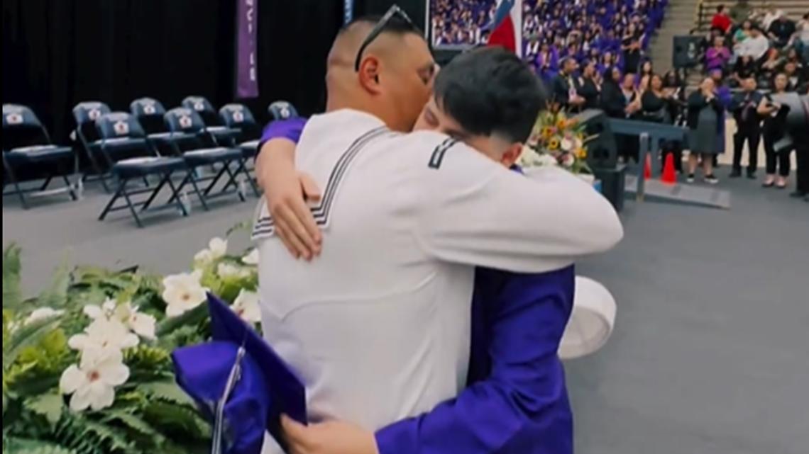 WATCH: Naval service member surprises son at Texas graduation | wkyc.com