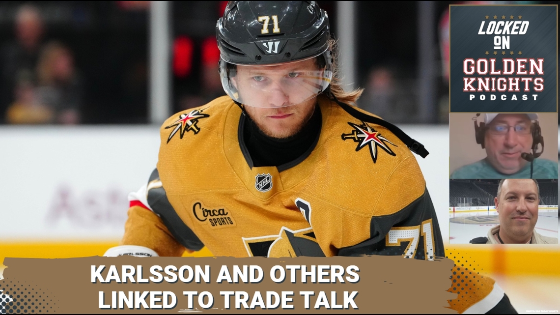 Vegas Golden Knights William Karlsson, Nic Hague, Ivan Barbashev ...