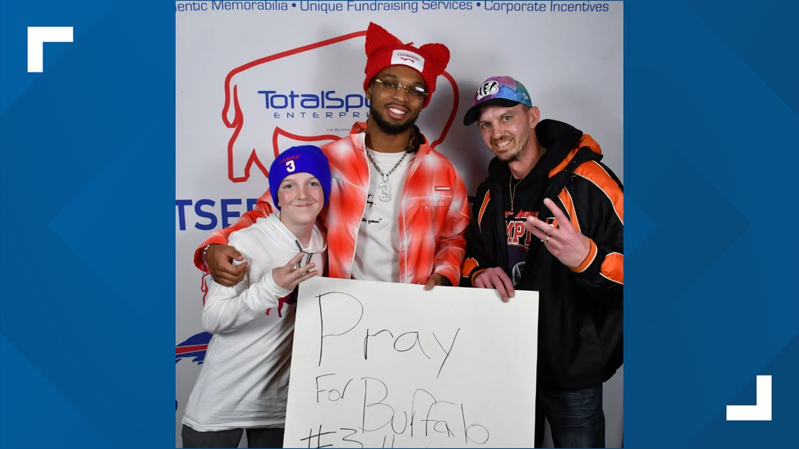 Man who created sign for Damar Hamlin during game meets safety | wkyc.com