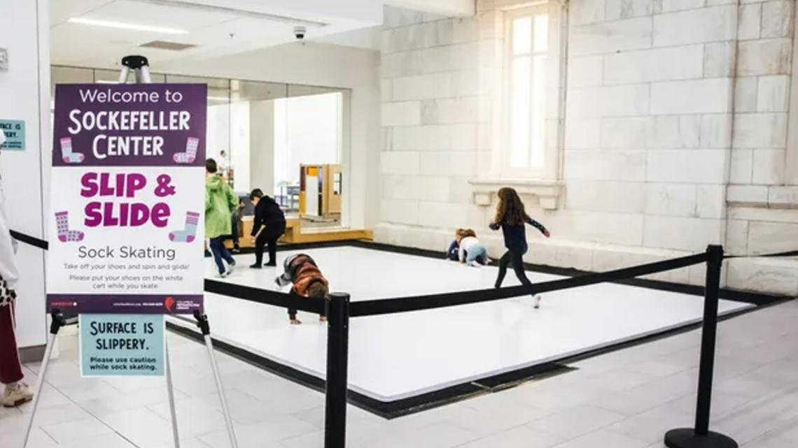 Sock skating at the Columbus Metropolitan Library | wkyc.com