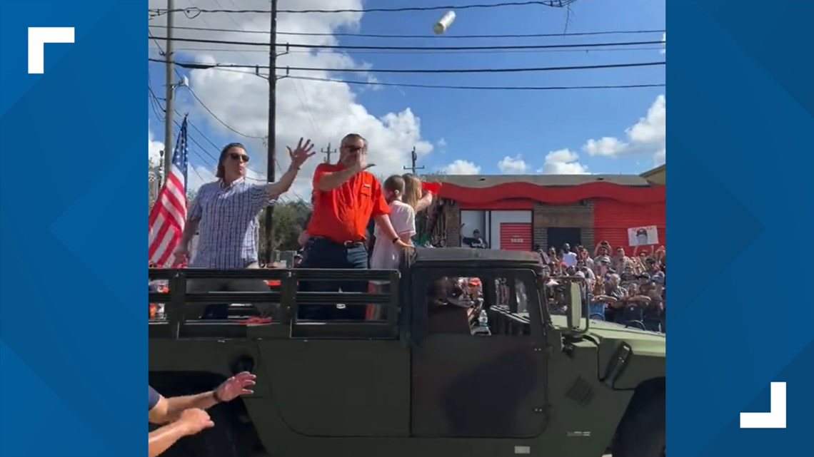 Ted Cruz hit by can during Houston Astros World Series parade | wkyc.com