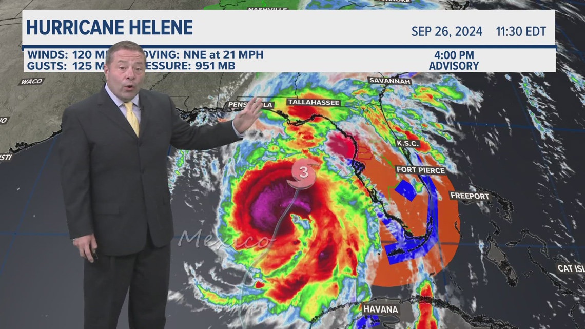 Hurricane Helene upgraded to Category 3 storm: Update on its path ...