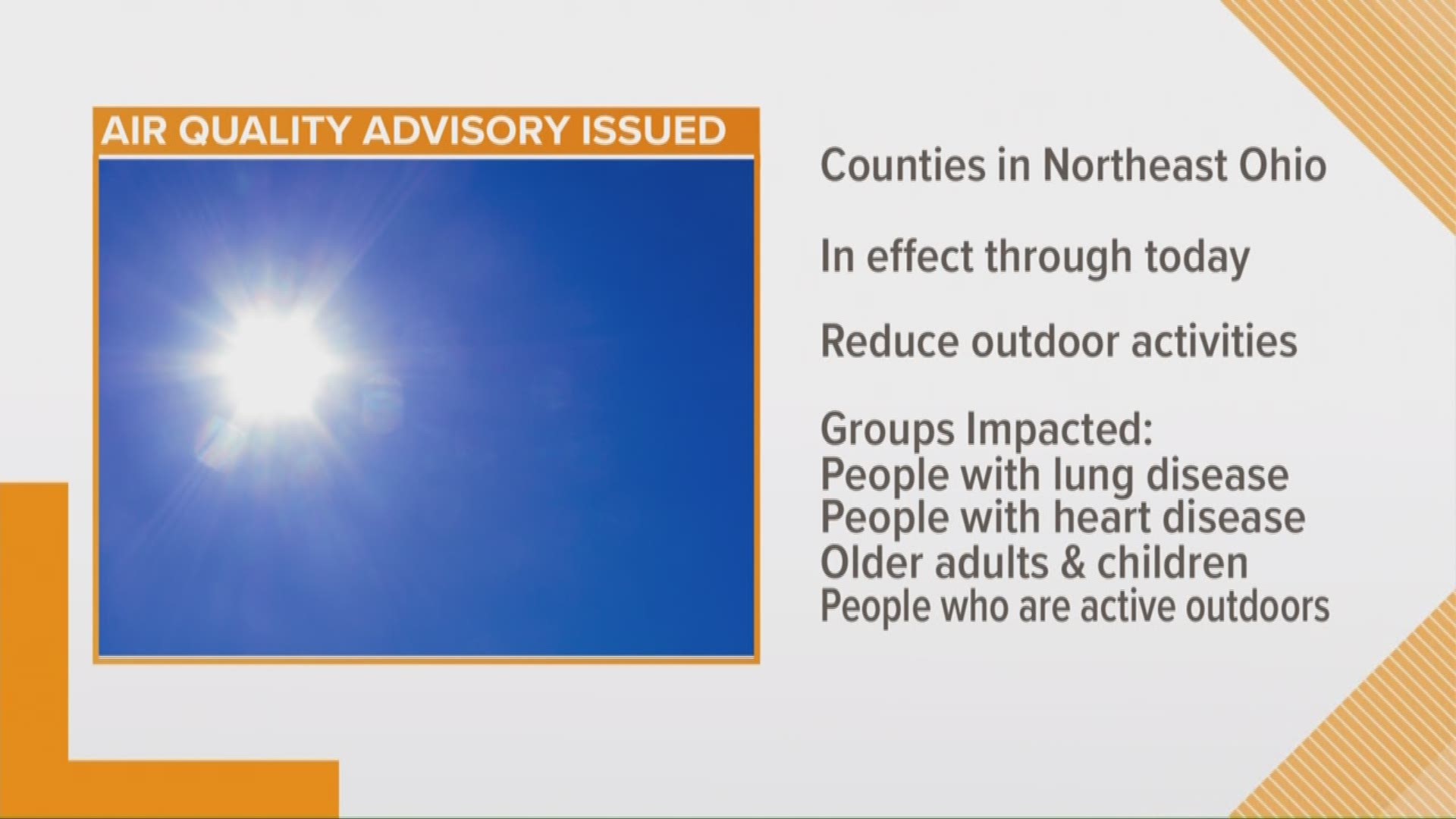 Air quality advisory issued throughout Northeast Ohio through Saturday ...