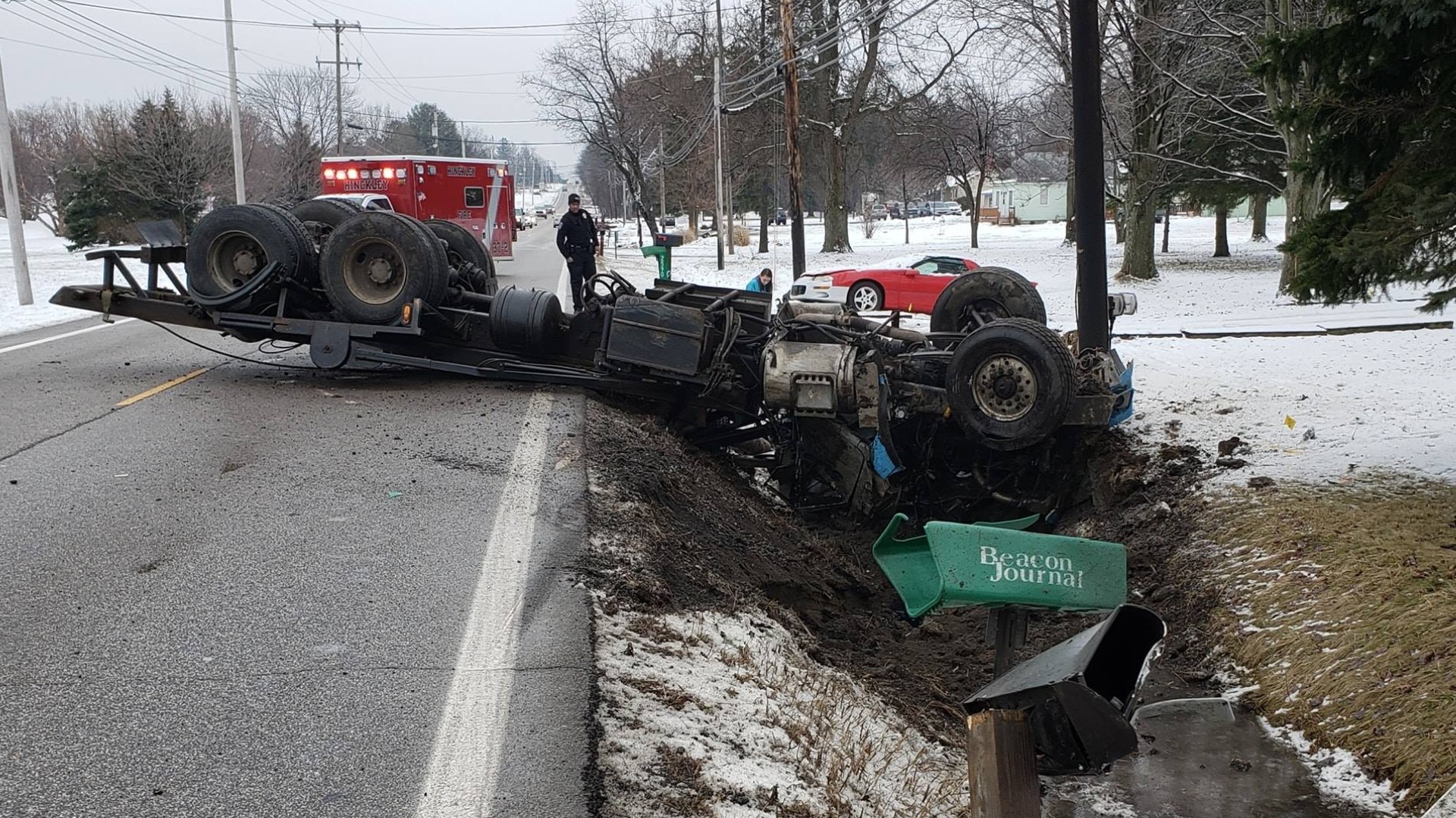 Crash, fuel spill closes road in Hinckley | wkyc.com