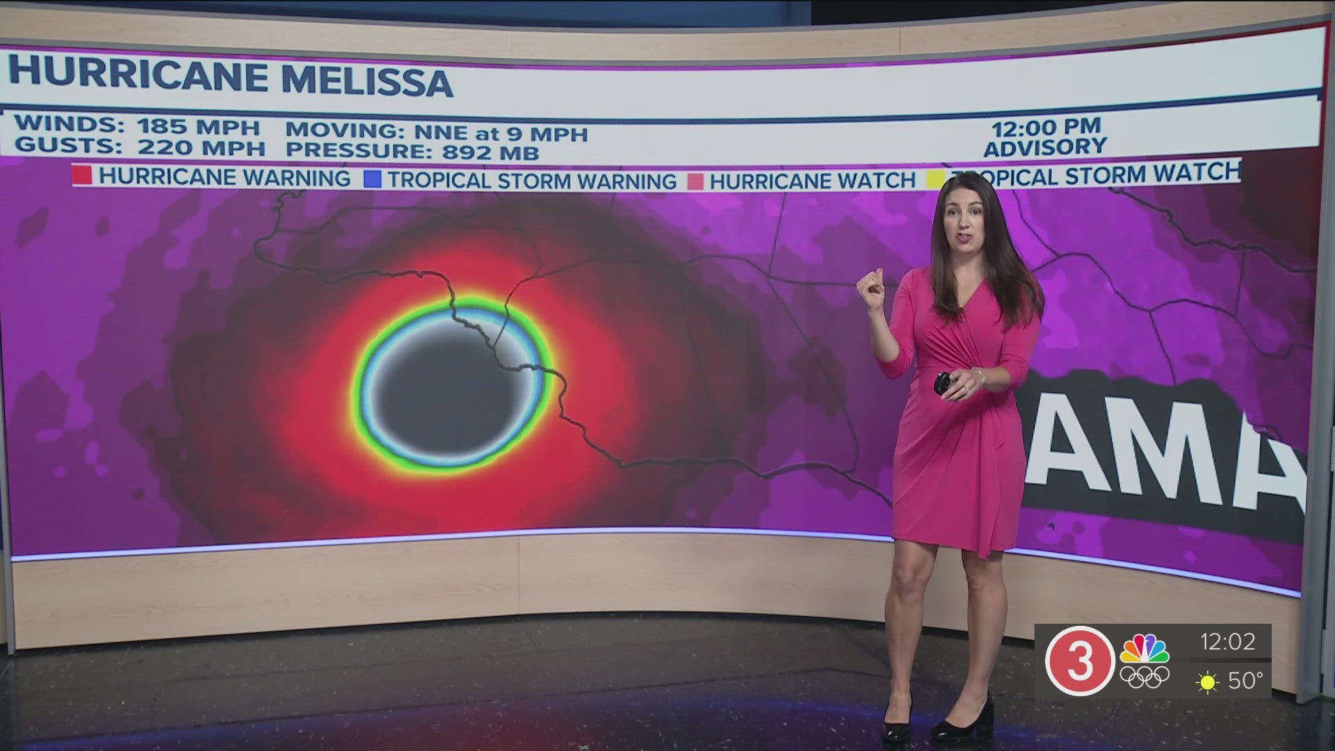 Hurricane Melissa ties for 3rd strongest in Atlantic history at 892 mb ...