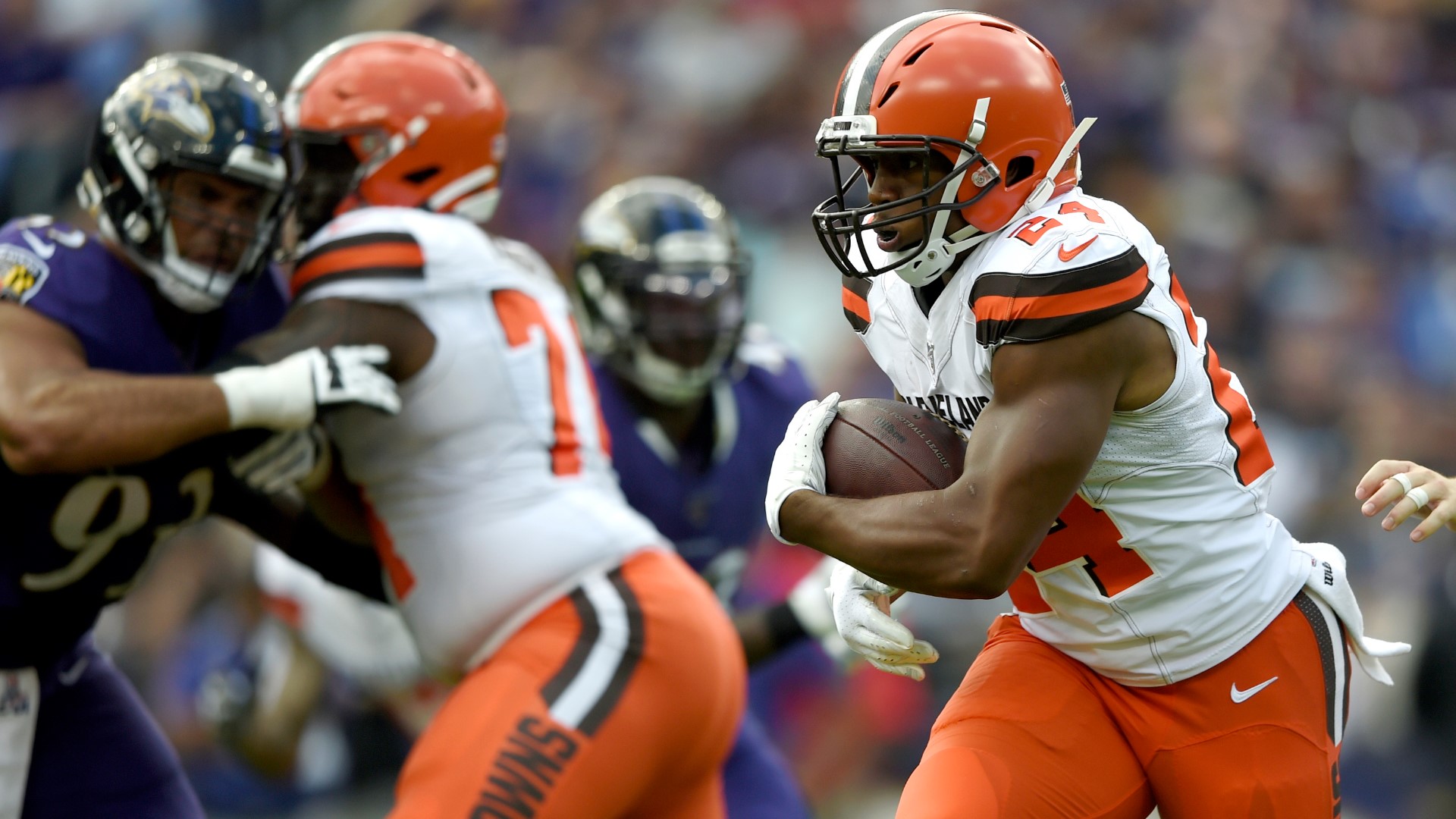 Browns linemen hoping Nick Chubb finishes year as NFL’s top RB | wkyc.com