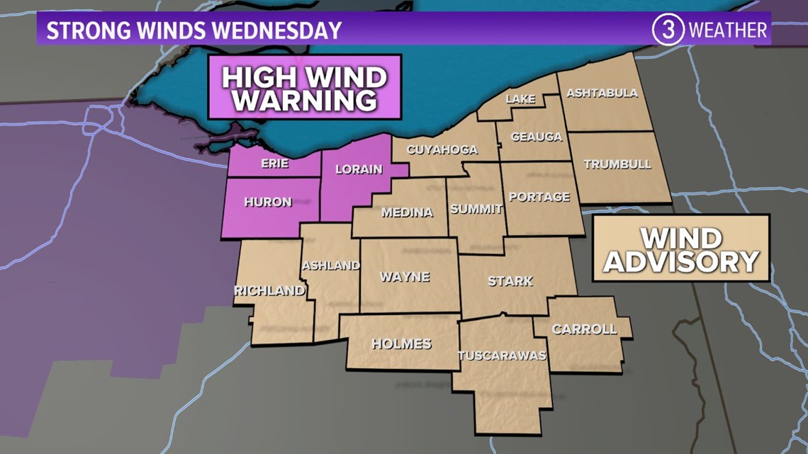 High winds expected Wednesday, gusts up to 60 mph possible in some ...