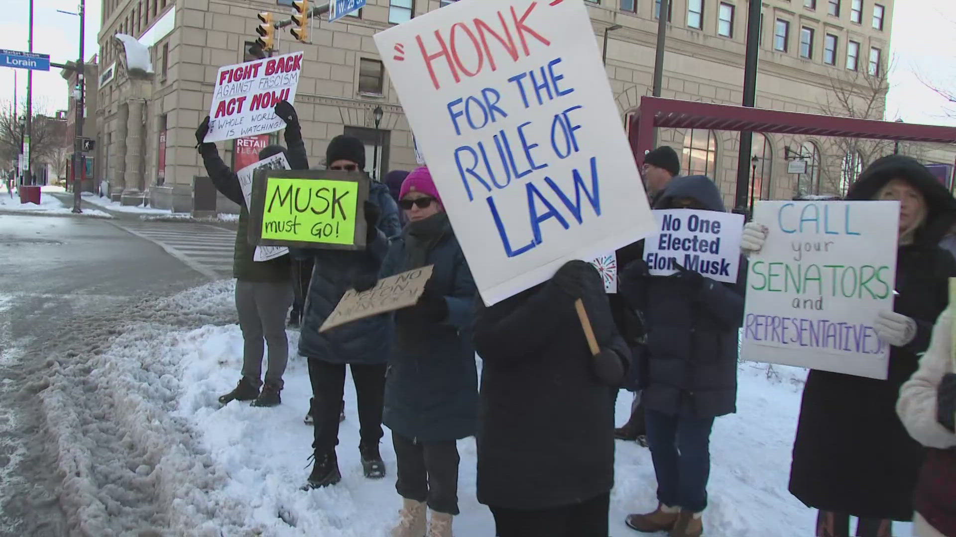 Crowds protest Trump Administration policies in Cleveland on President ...