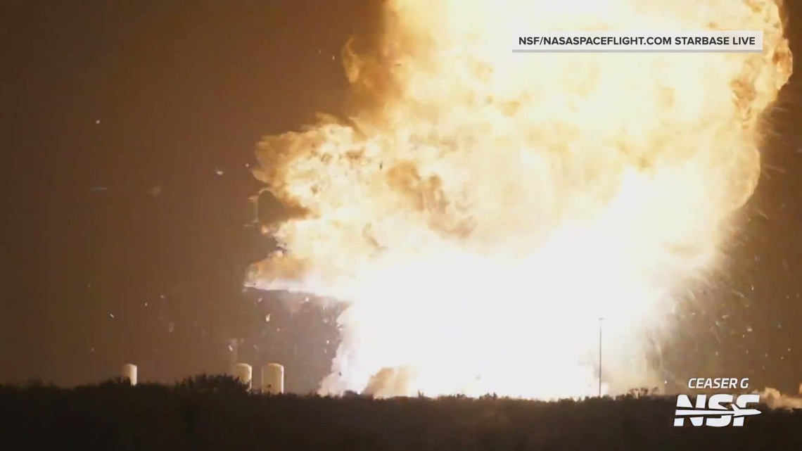 SpaceX rocket explodes into fireball during testing caught on camera ...