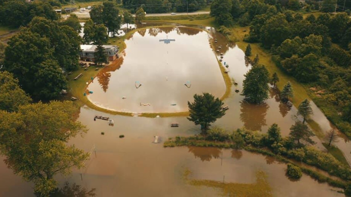 Melanie Lake swimming park overcome by floodwaters in Summit County ...
