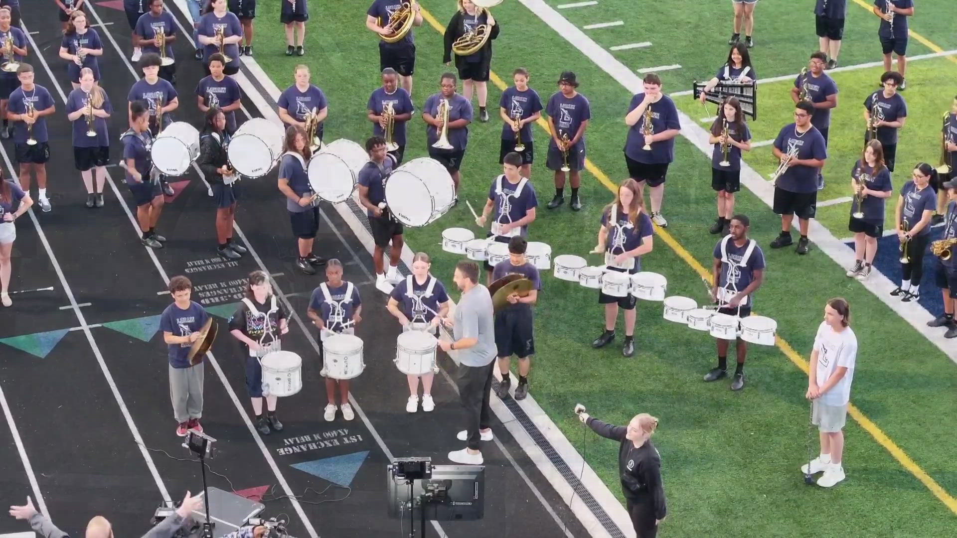 3News' Matt Wintz plays drums with Lorain High School marching band ...