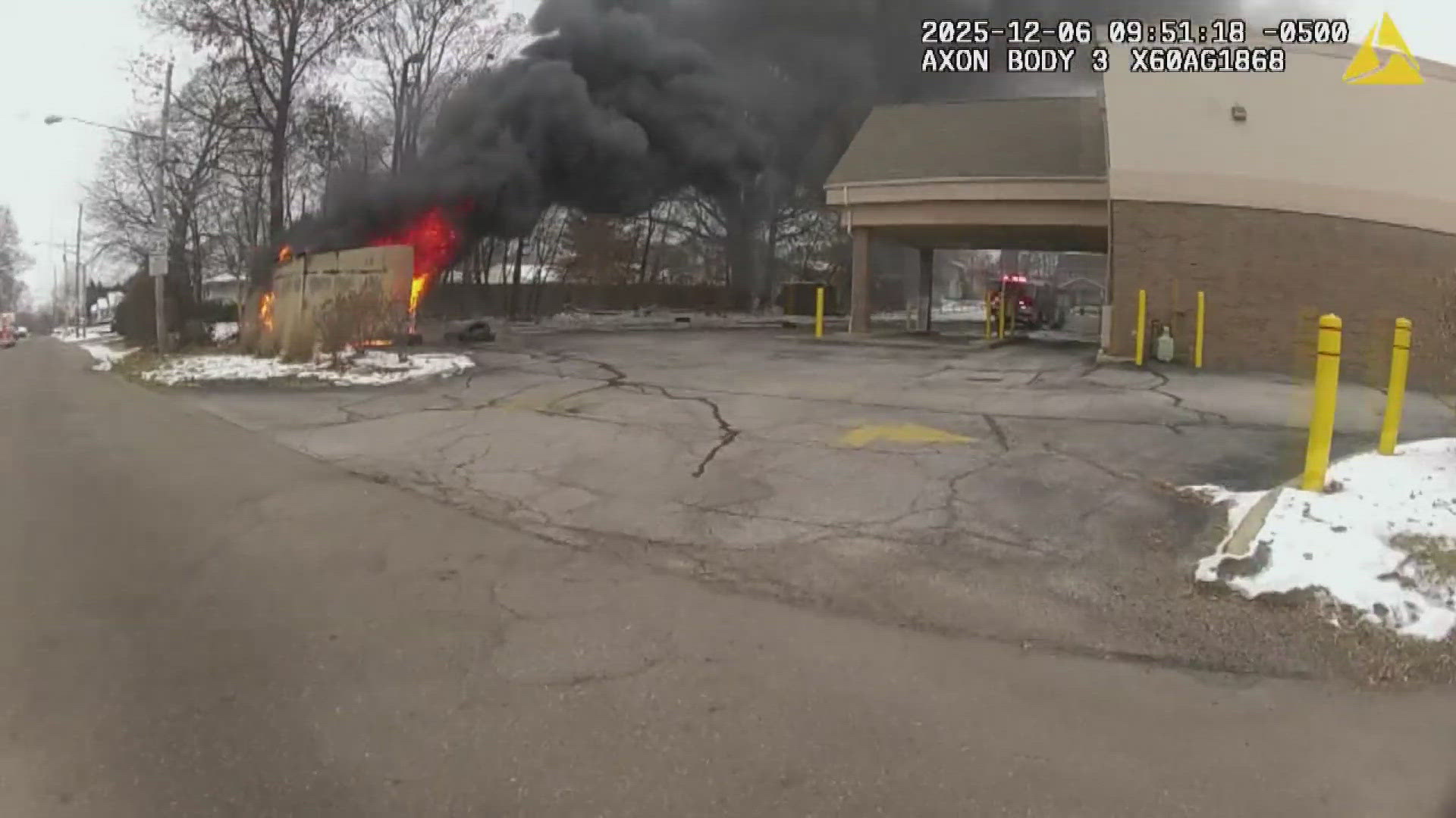 New video released showing Akron shed fire behind vacant building; body ...