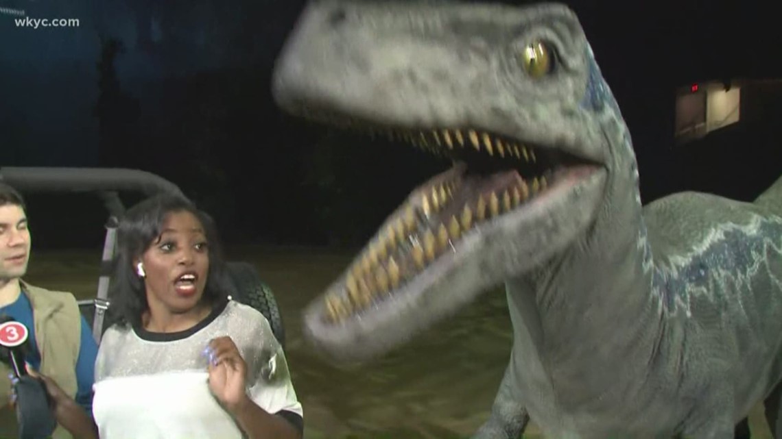 Dinosaur scares Jasmine Monroe at 'Jurassic World' Live Tour | wkyc.com