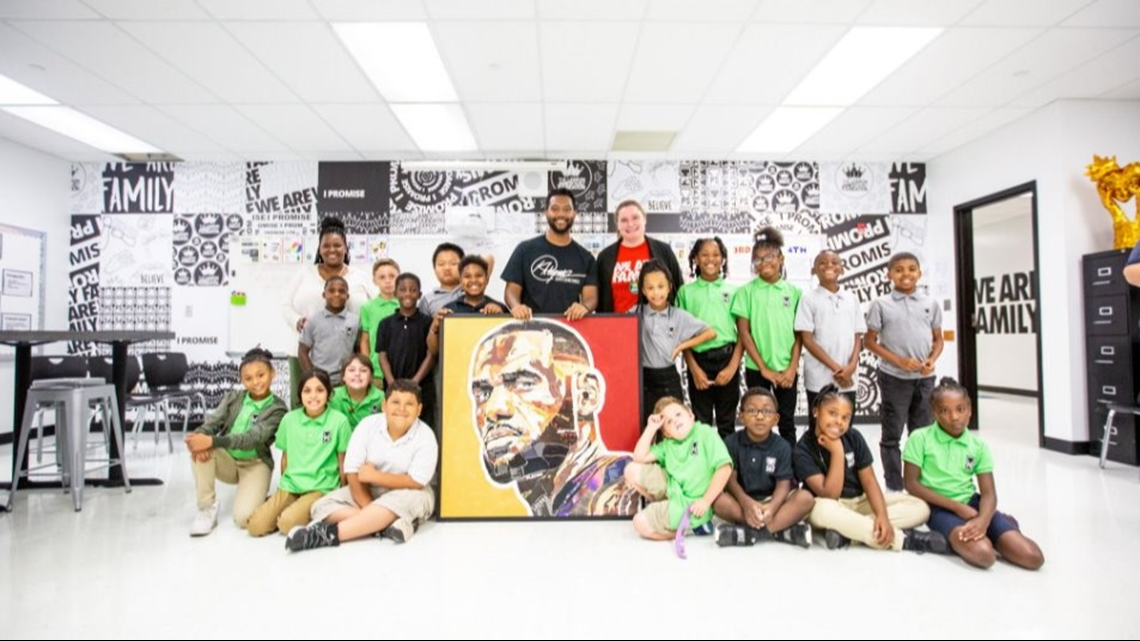 Visual artist Kris Rhymes visits LeBron James' I PROMISE school in ...