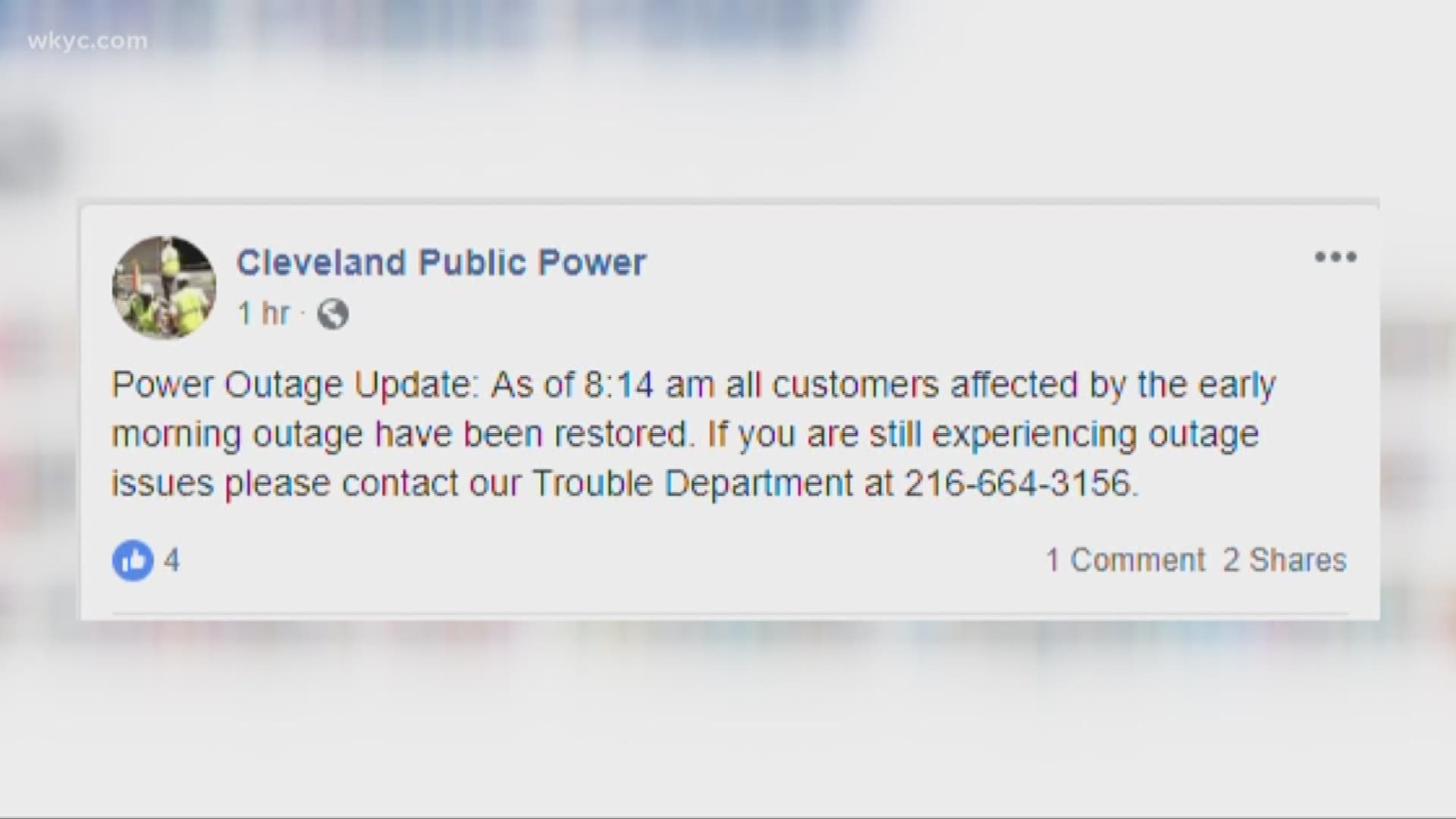 Cleveland Public Power restores electricity after frigid morning ...