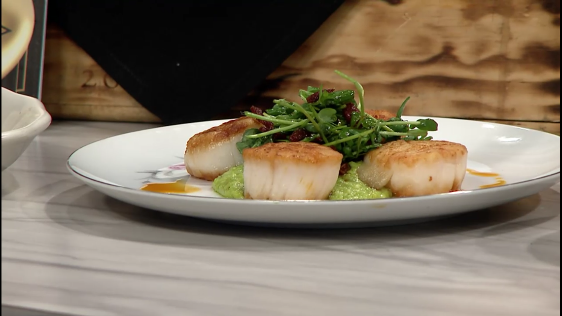 Kevin Foley - Bull & Bird Steakhouse’s Seared Scallops over English Pea ...