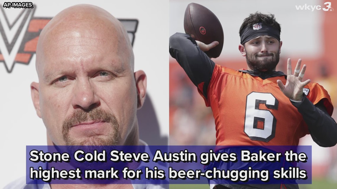 Stone Cold Steve Austin gives Baker Mayfield an A+ for his beer chug ...