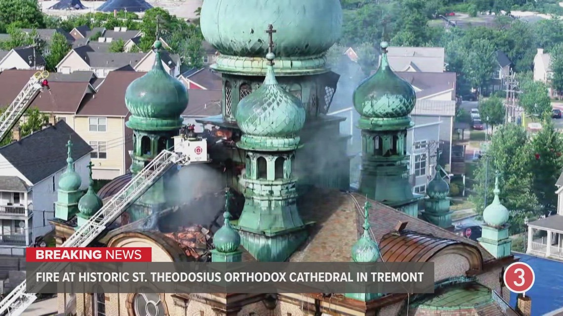 Fire crews battle blaze at historic St. Theodosius Orthodox Cathedral ...