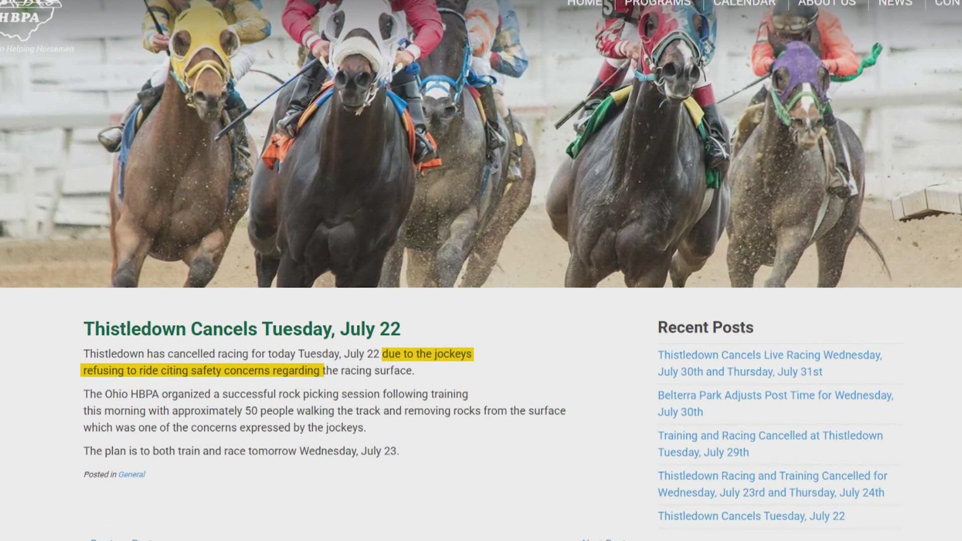 Horse euthanized after injury at JACK Thistledown Racino, races ...