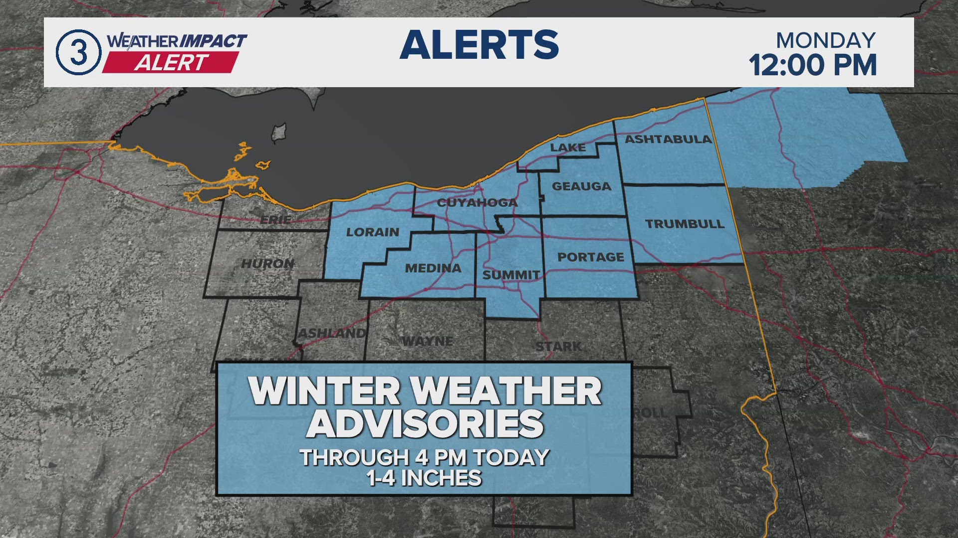 Winter Weather Advisory issued in multiple Northeast Ohio counties as ...
