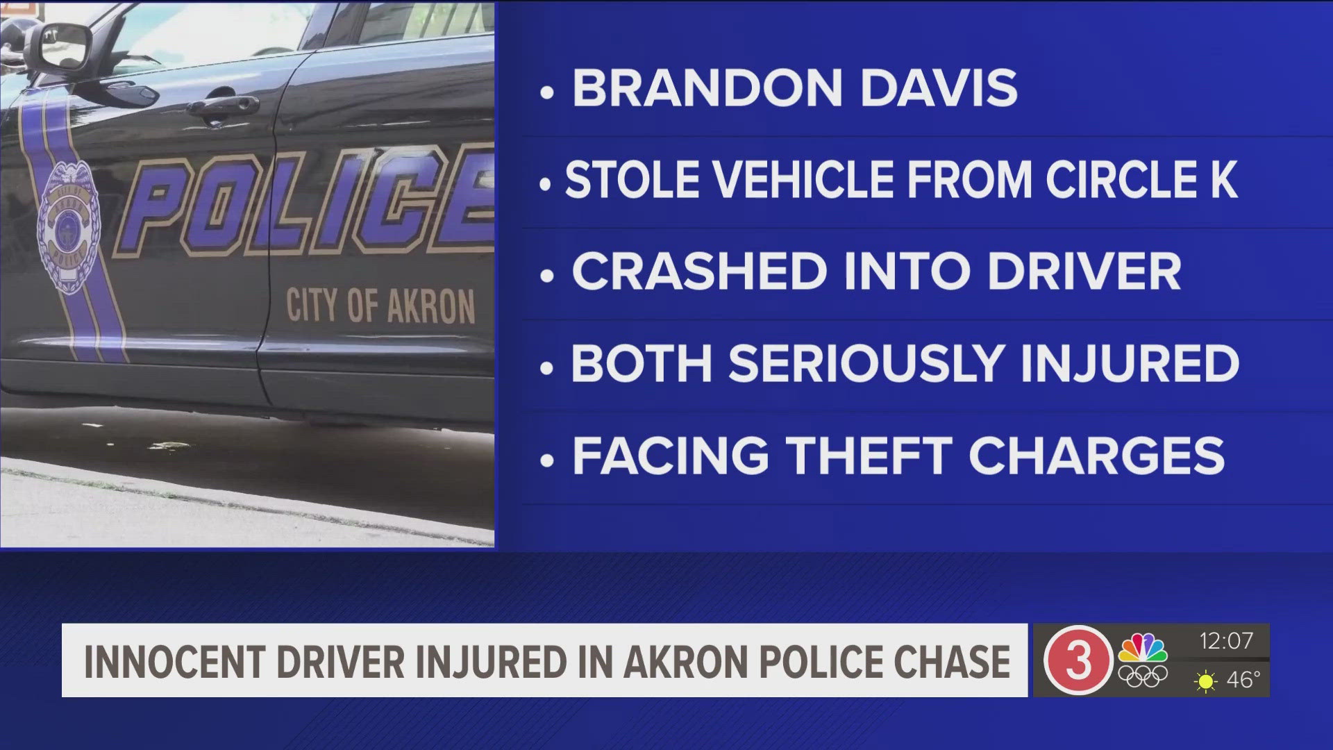 Akron police: Chase ends in crash, serious injuries after car stolen ...