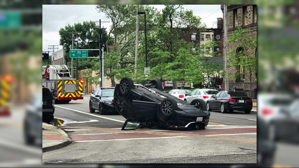 Two hospitalized after rollover crash near downtown Cleveland | wkyc.com