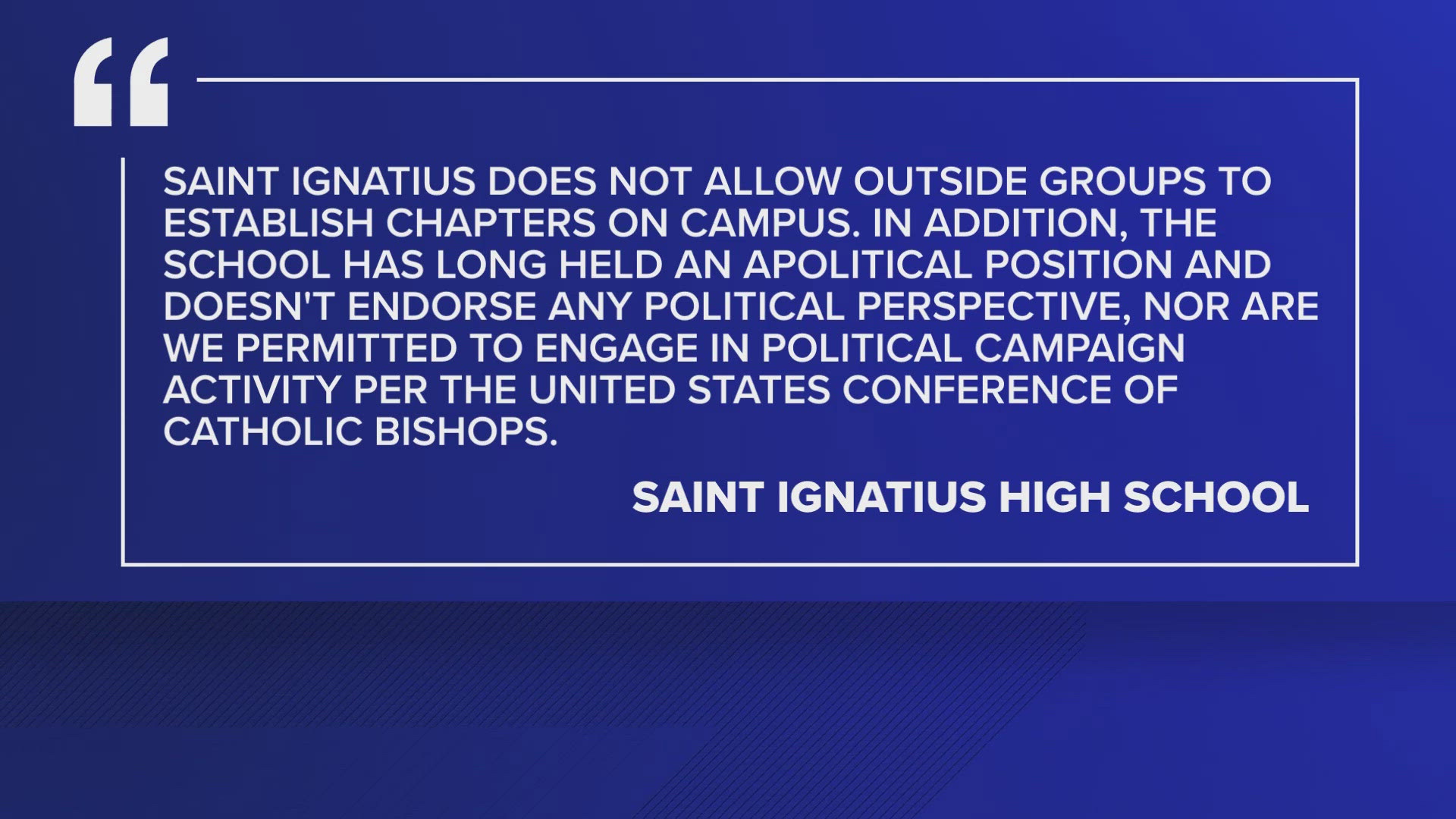 Saint Ignatius High School responds to claims about Turning Point USA ...