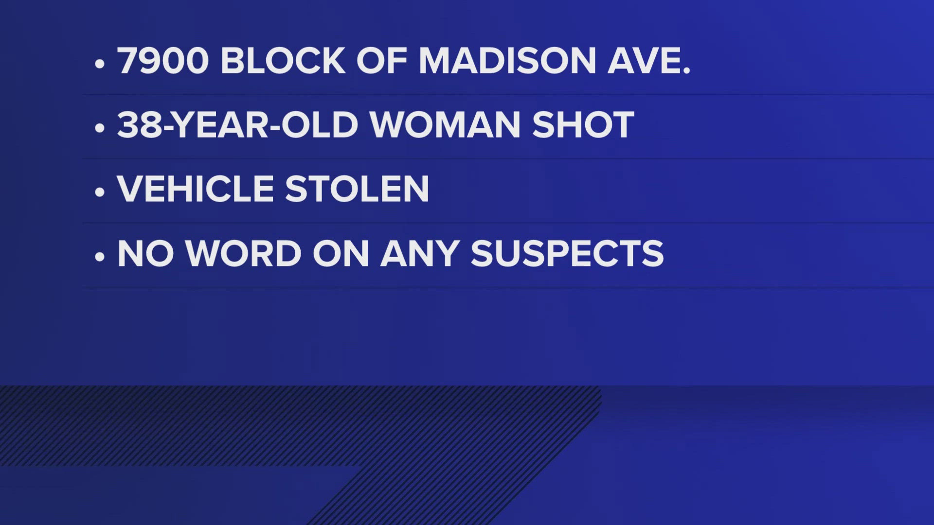 Woman shot during alleged aggravated robbery on Madison Avenue in ...