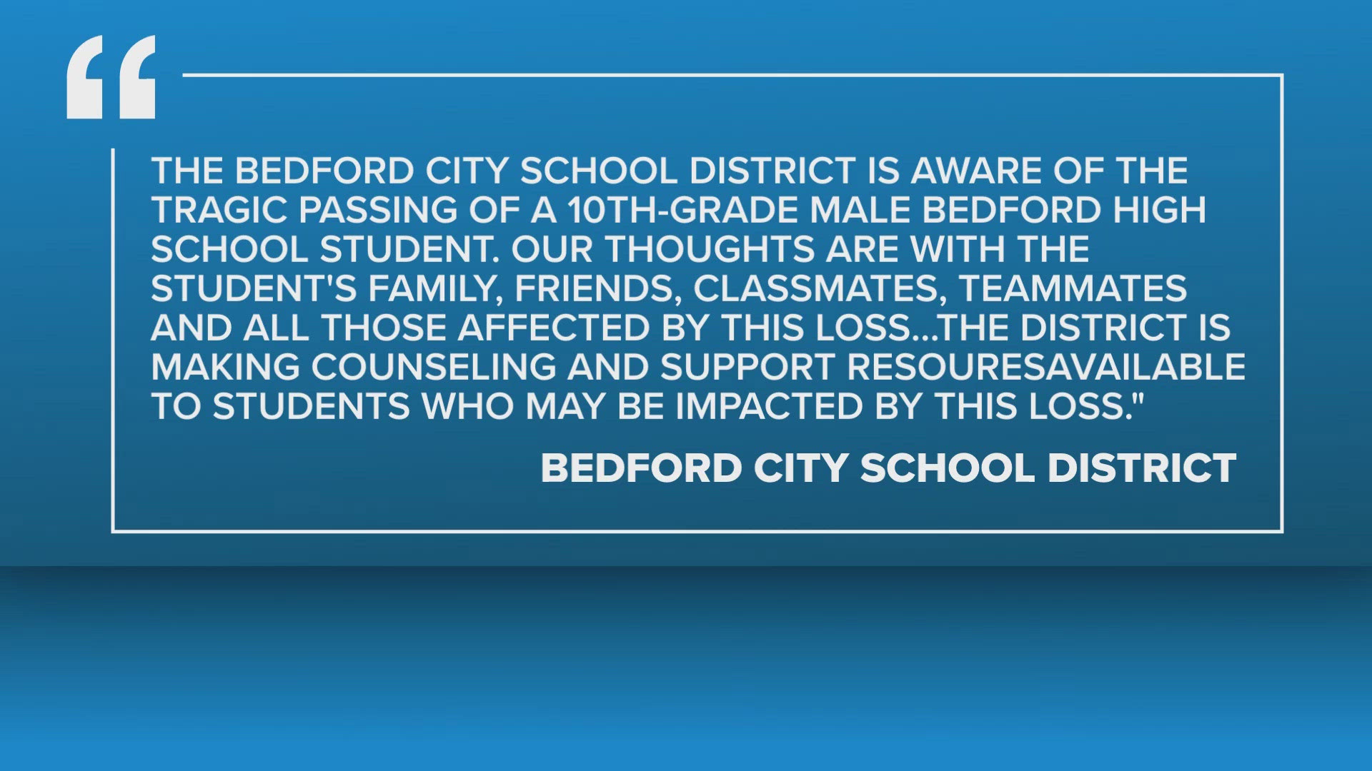 Bedford High School student identified as Aurora drowning victim | wkyc.com