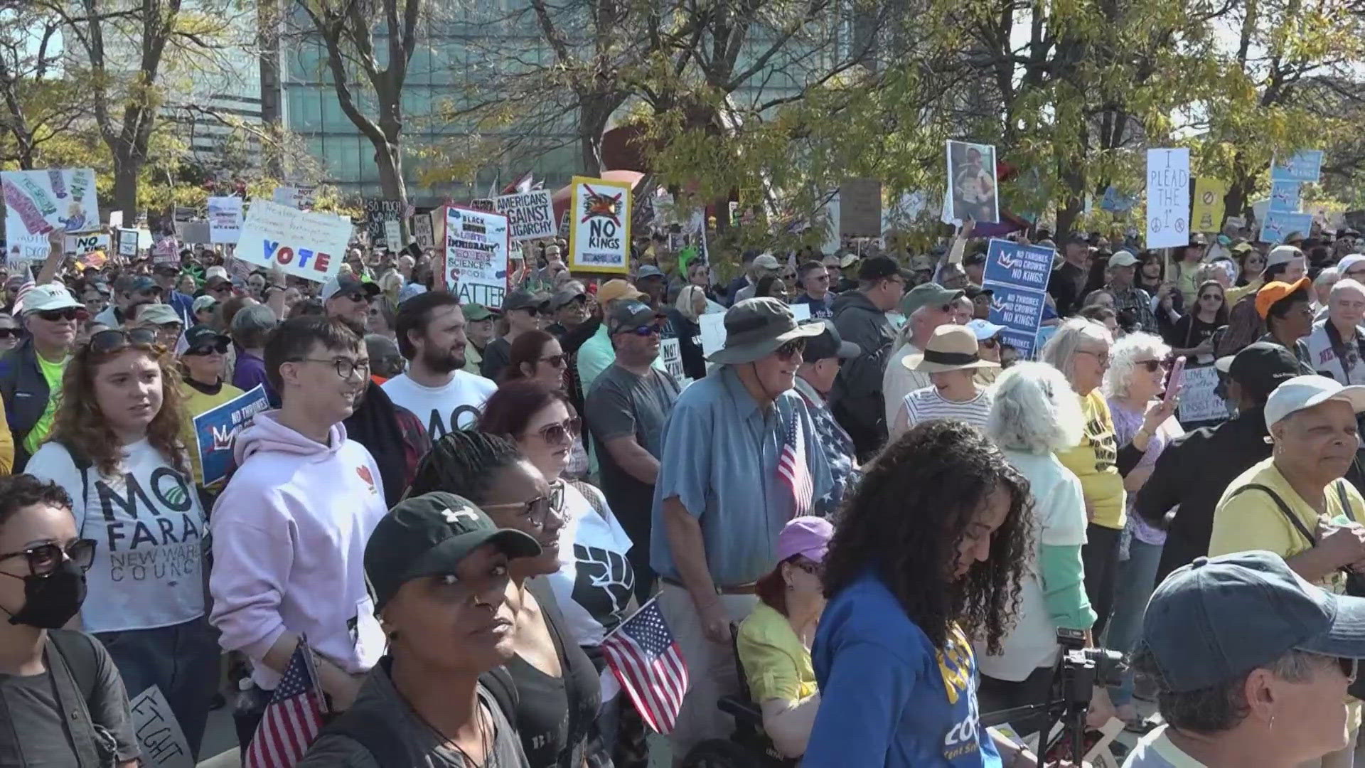 Thousands throughout Northeast Ohio gather for 'No Kings' protest ...