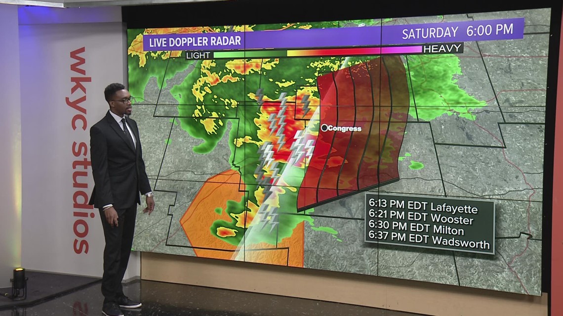 Severe thunderstorm warning in effect for multiple Northeast Ohio ...
