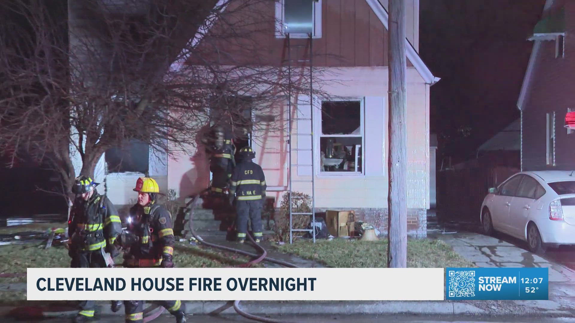 Crews battle morning house fire in Cleveland, 1 injured | wkyc.com