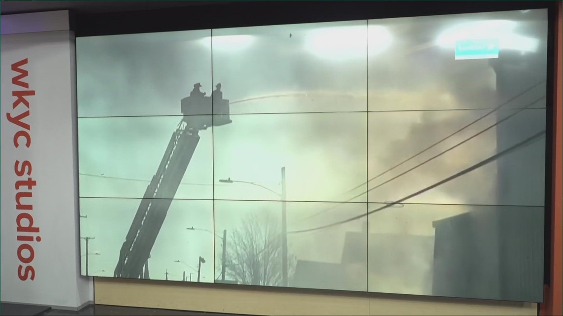 Crews battle fire at AJ Rose Manufacturing warehouse in Cleveland ...