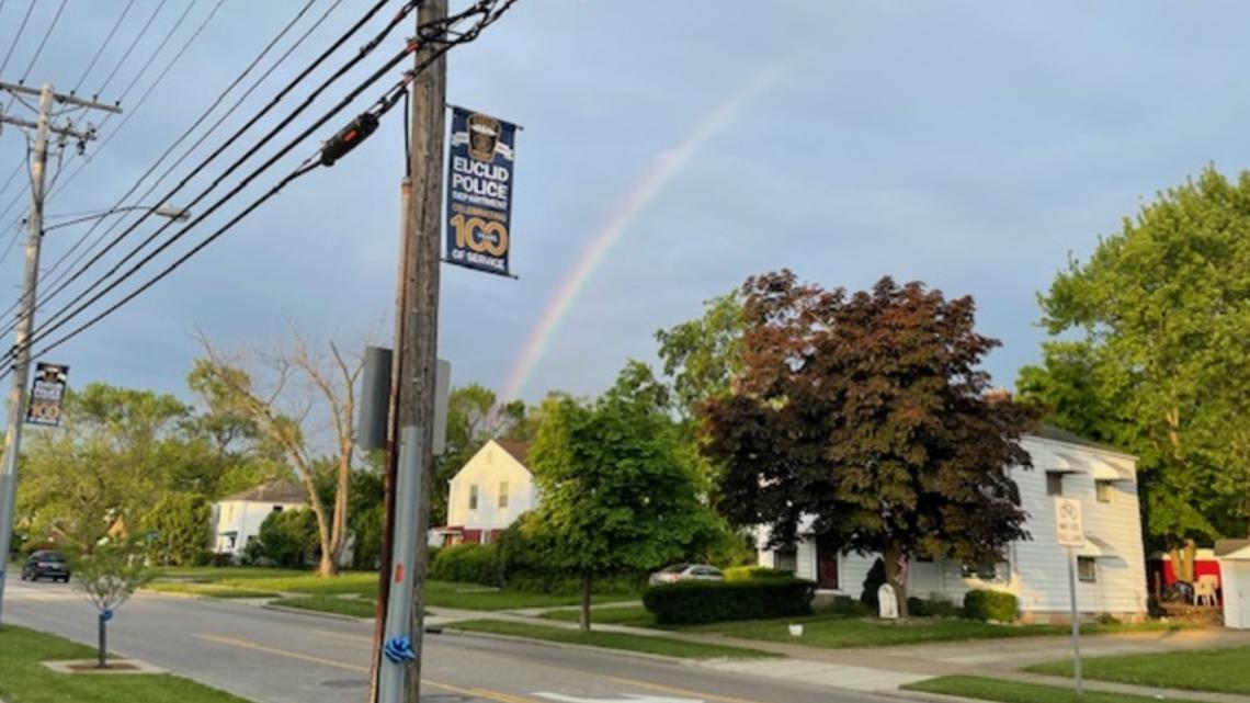 Rainbow appears at Euclid memorial for late officer Jacob Derbin | wkyc.com