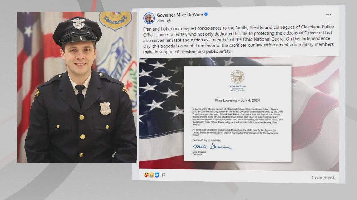 Tributes pour in for Cleveland police officer Jamieson Ritter, who was ...