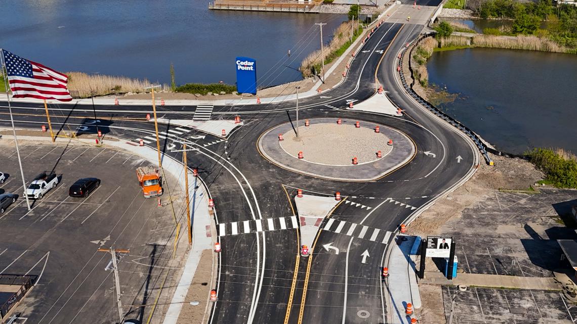 Big changes to Cedar Point traffic: New Cleveland Road roundabout opens ...