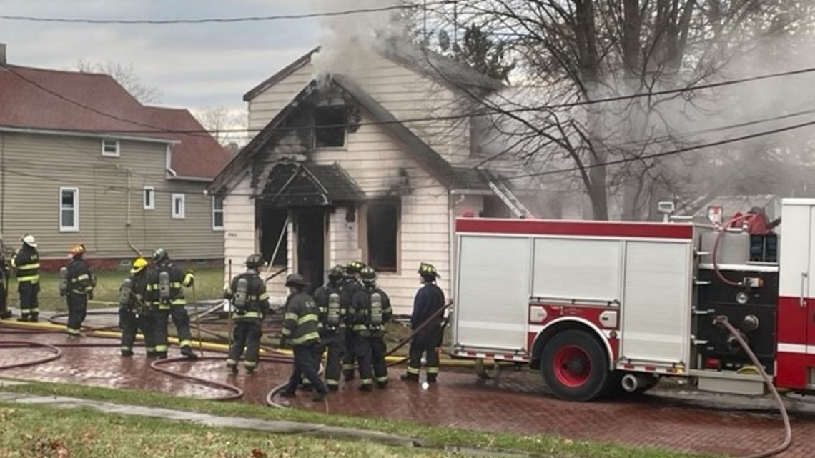 Cleveland firefighters battle flames at East 57th Street home | wkyc.com