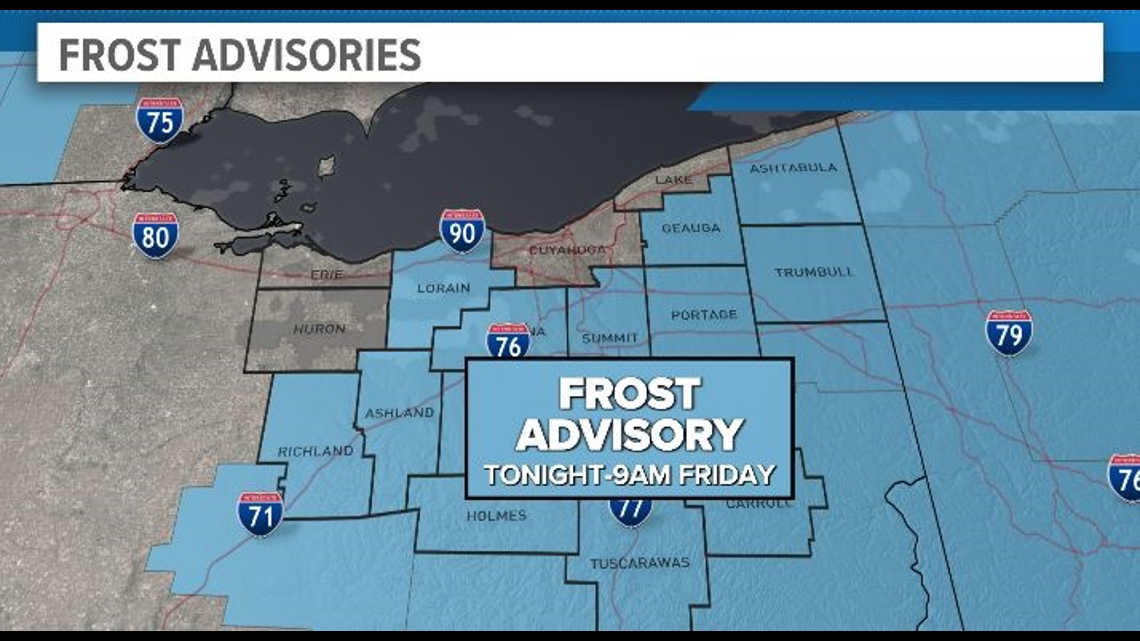 Frost Advisory in Northeast Ohio: Akron, Canton, Medina, included ...