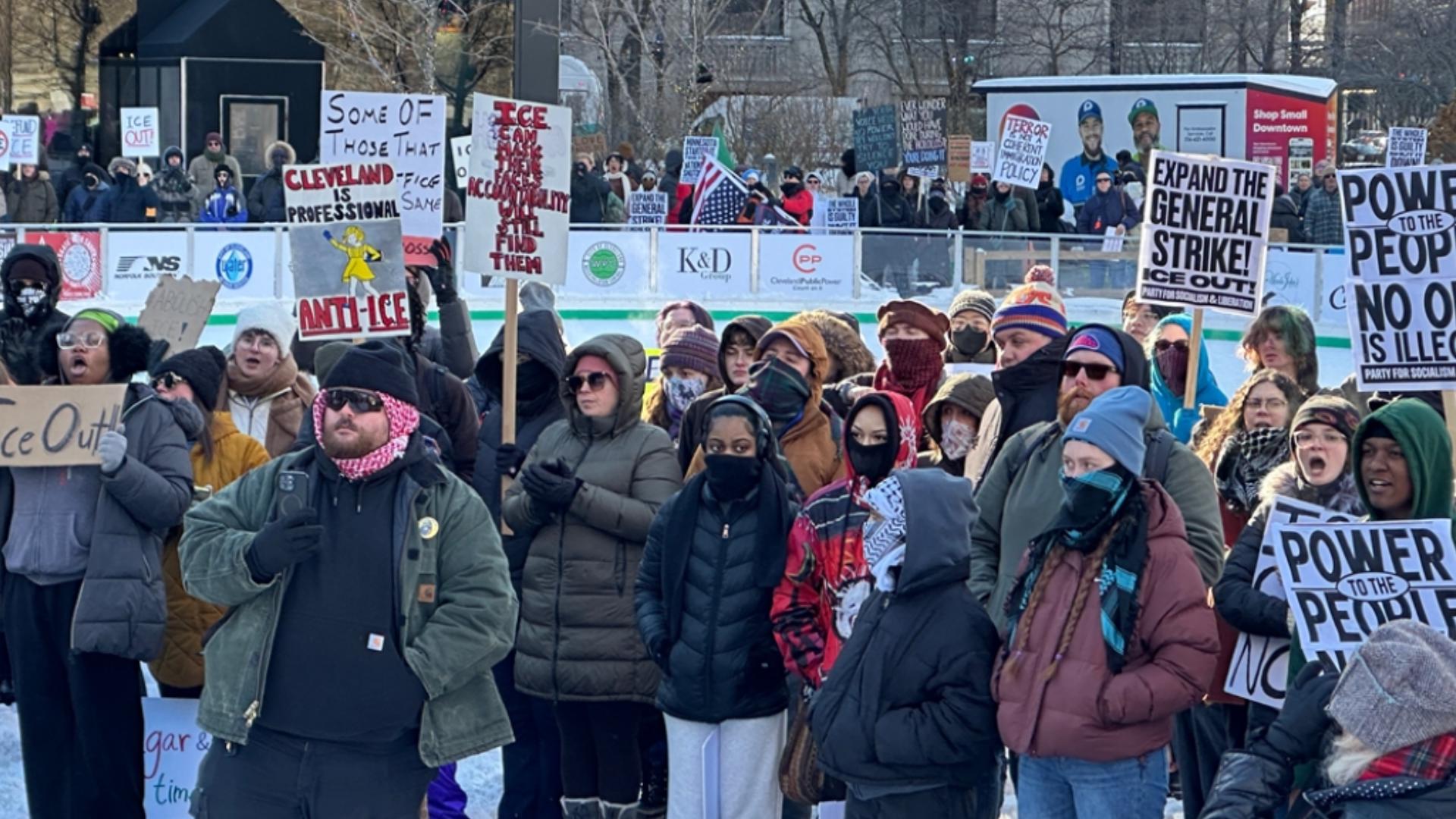 Downtown Cleveland protest targets ICE as local businesses raise funds ...