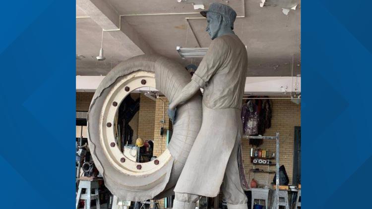 Akron pays tribute to rubber workers with new bronze statue | wkyc.com