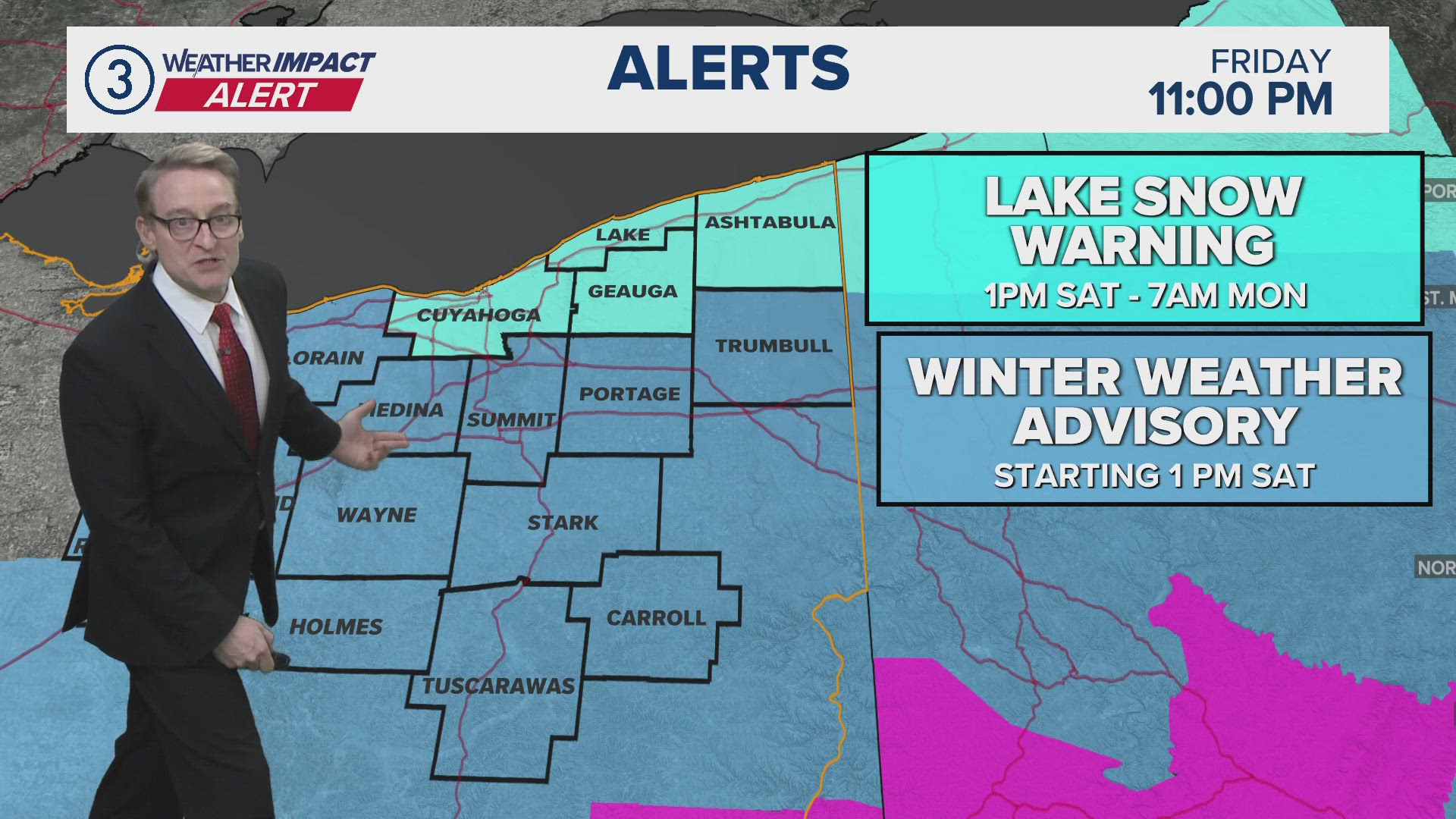 Weather Impact Alert in Northeast Ohio: Lake effect snow warnings ...