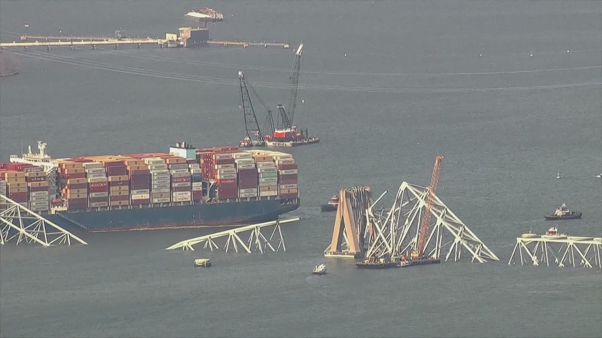 Now in America: Cranes start removing wreckage from deadly Baltimore ...