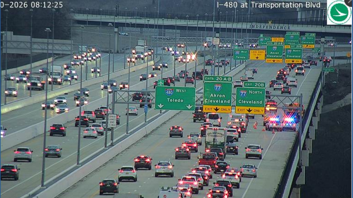Police respond to school bus crash on I-480 West in Valley View; no ...