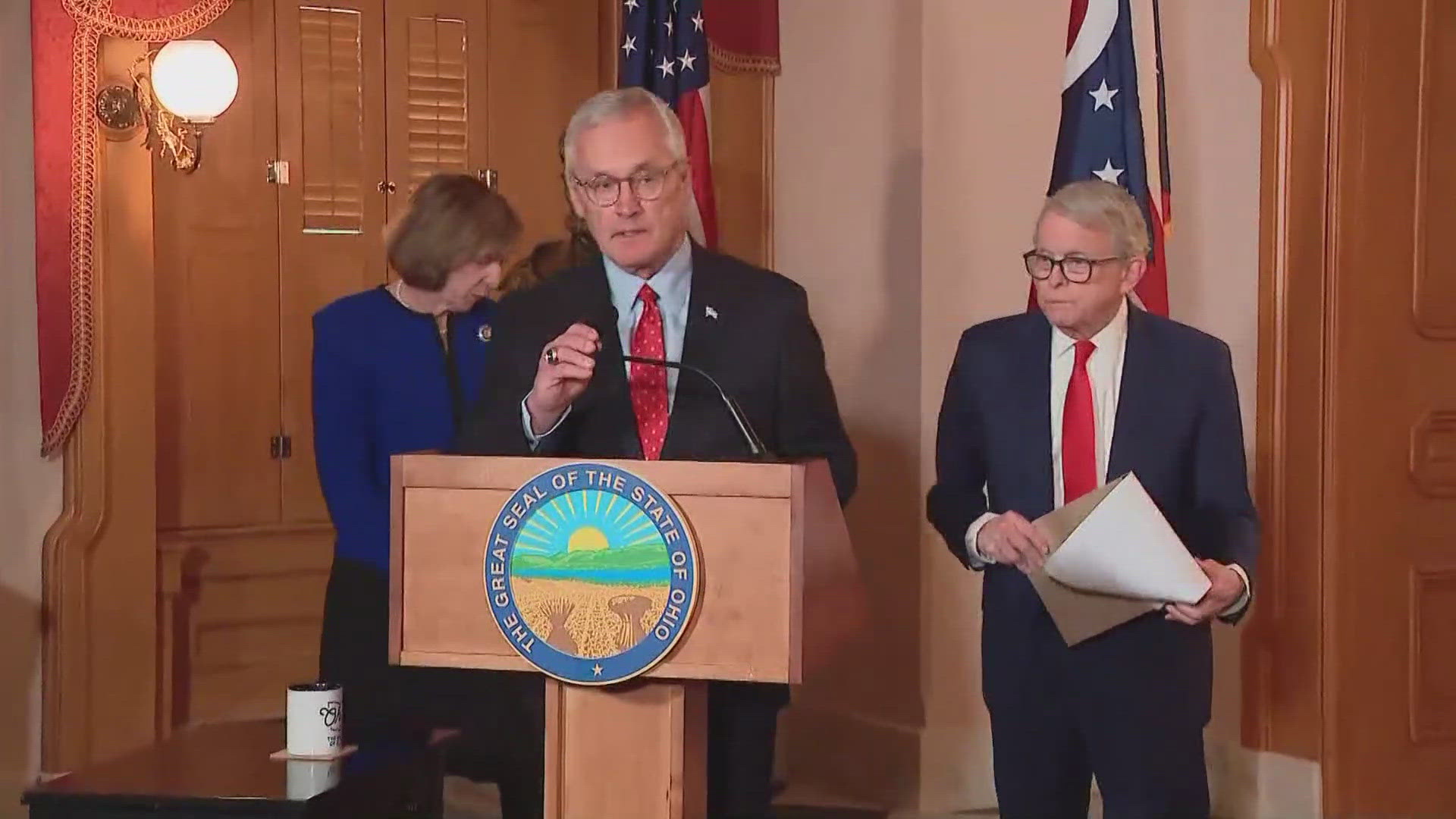 Ohio's next lieutenant governor, Jim Tressel speaks to 3News' Lynna Lai ...