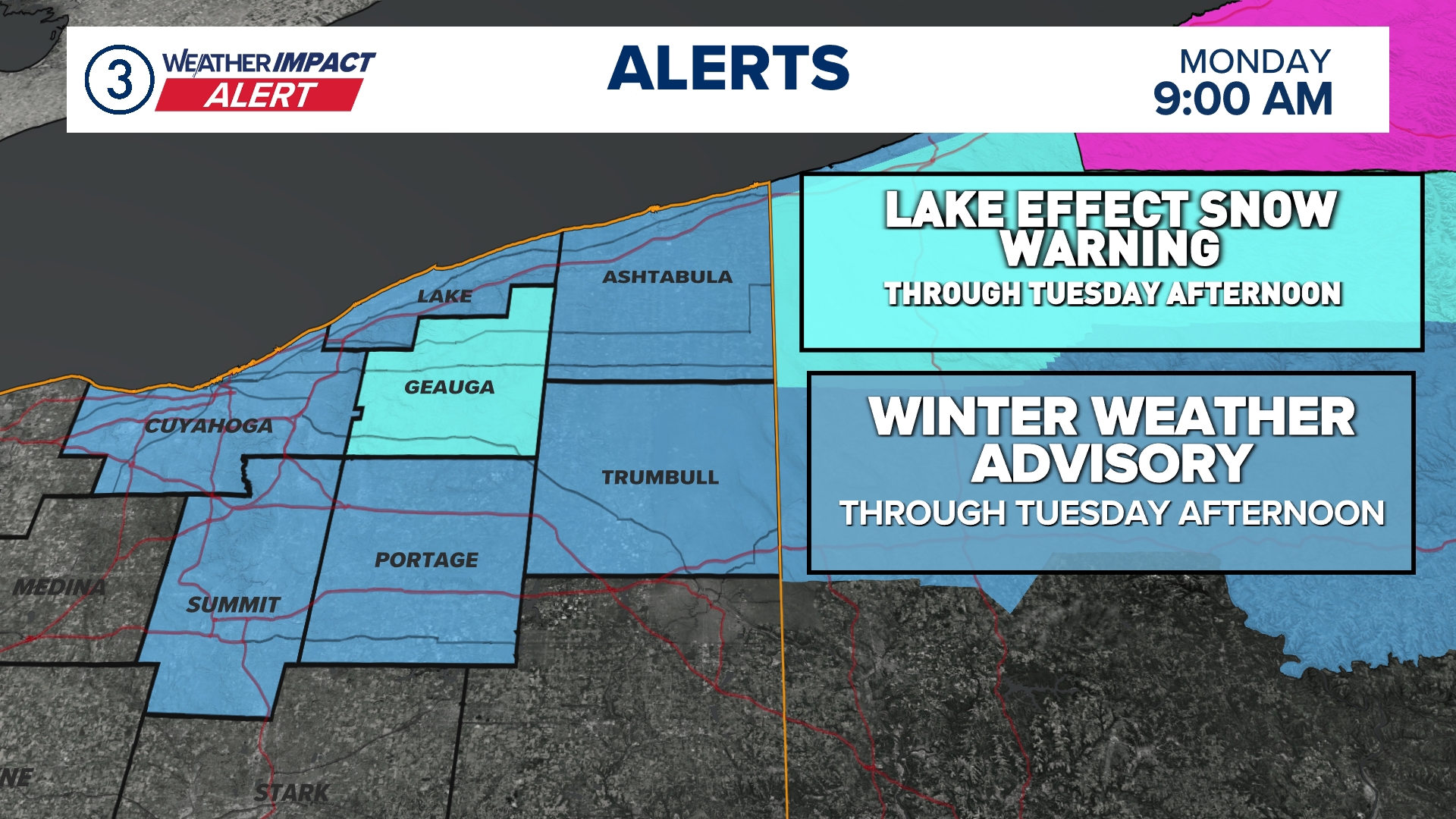 Weather Impact Alert: Gusty winds and lake-effect snow thru Monday ...