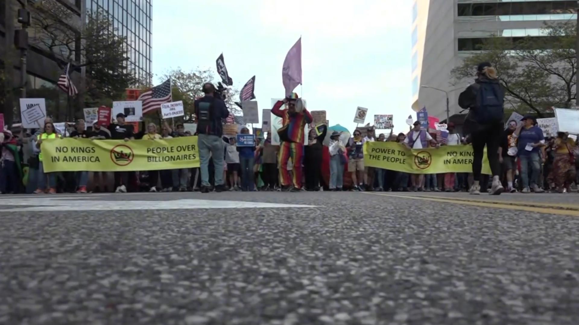 Downtown Cleveland holds 'No Kings' protest | wkyc.com