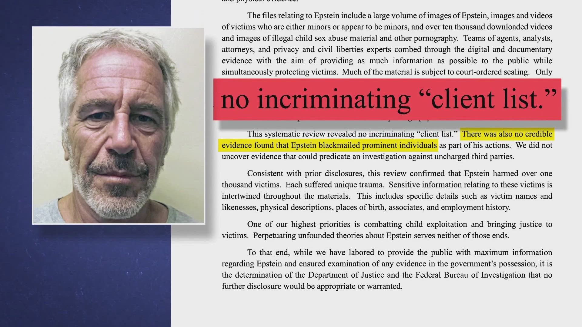 Jeffrey Epstein 'client list' doesn't exist, Trump Justice Department says | wkyc.com