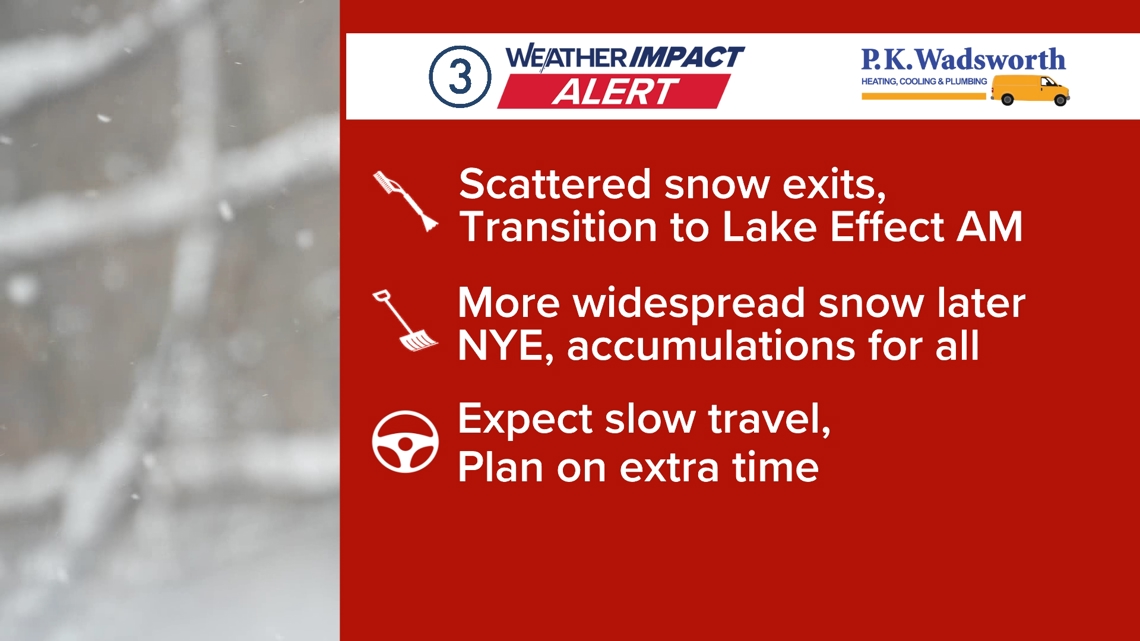Weather Impact Alert: Heavy snow dissipates into New Year's Day | wkyc.com